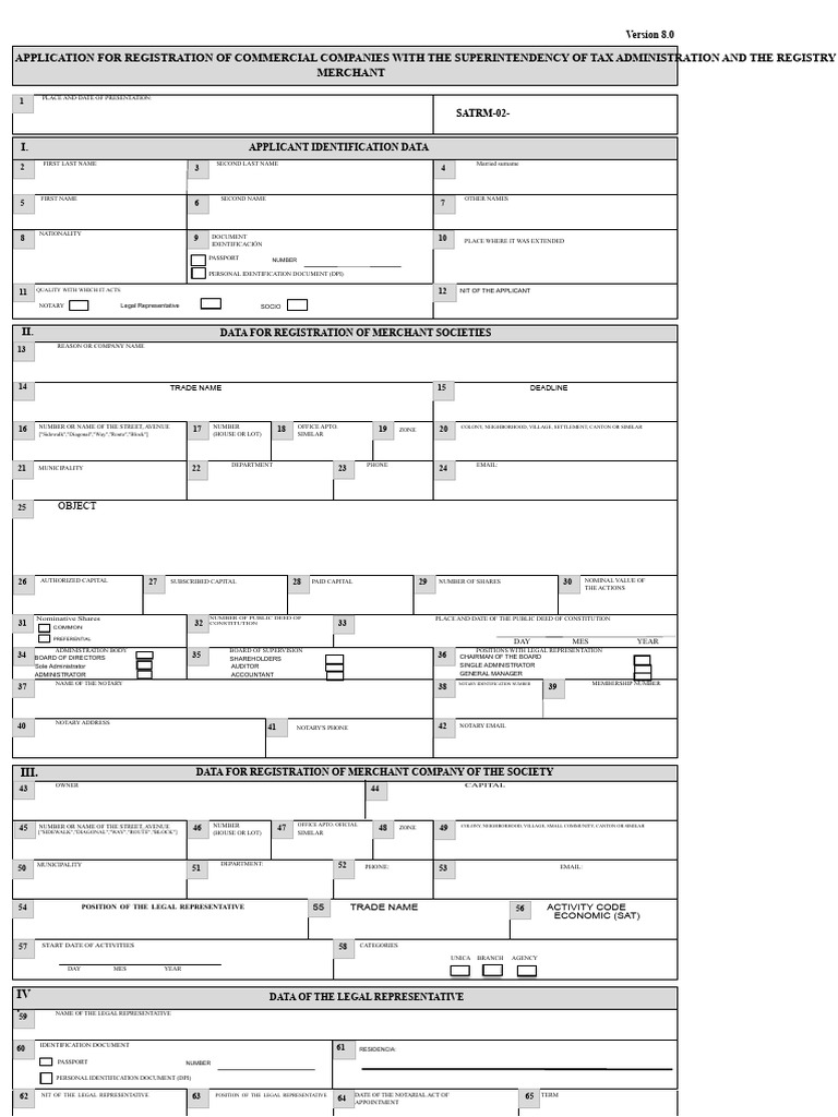 Commercial Company Registration Form | PDF | Taxes | Government Finances