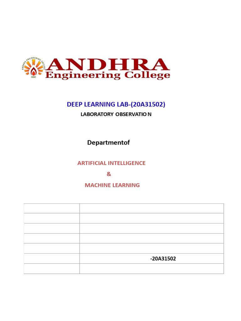 DL lab manual | PDF | Deep Learning | Machine Learning