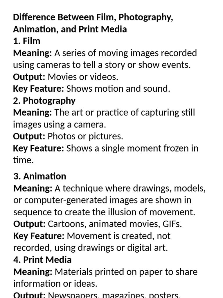 Film, Photography, Animation, Print Media | PDF