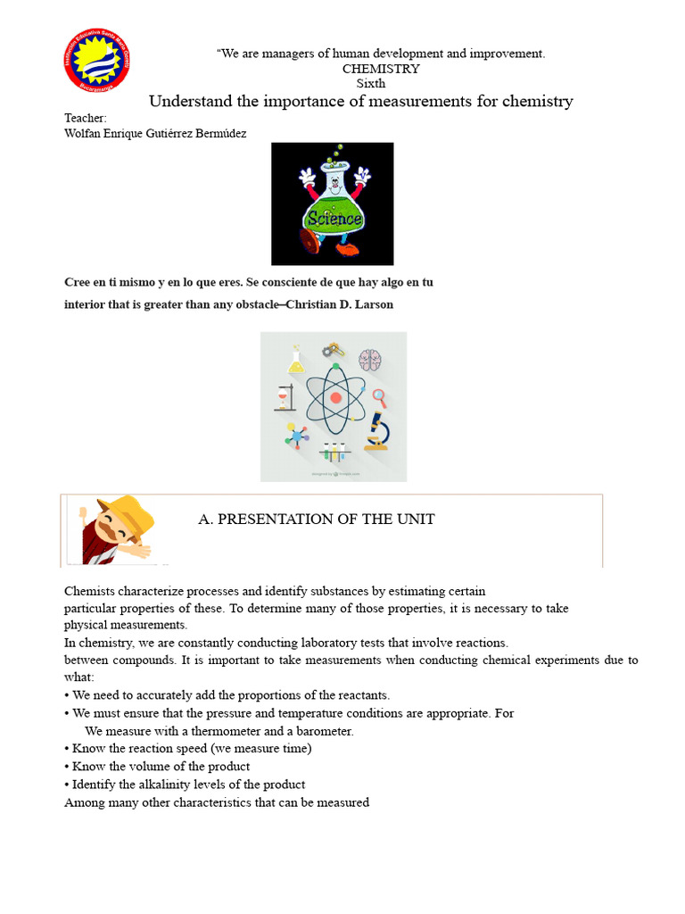 Didactic Sequence: The Measurement of The Properties of Matter | PDF ...