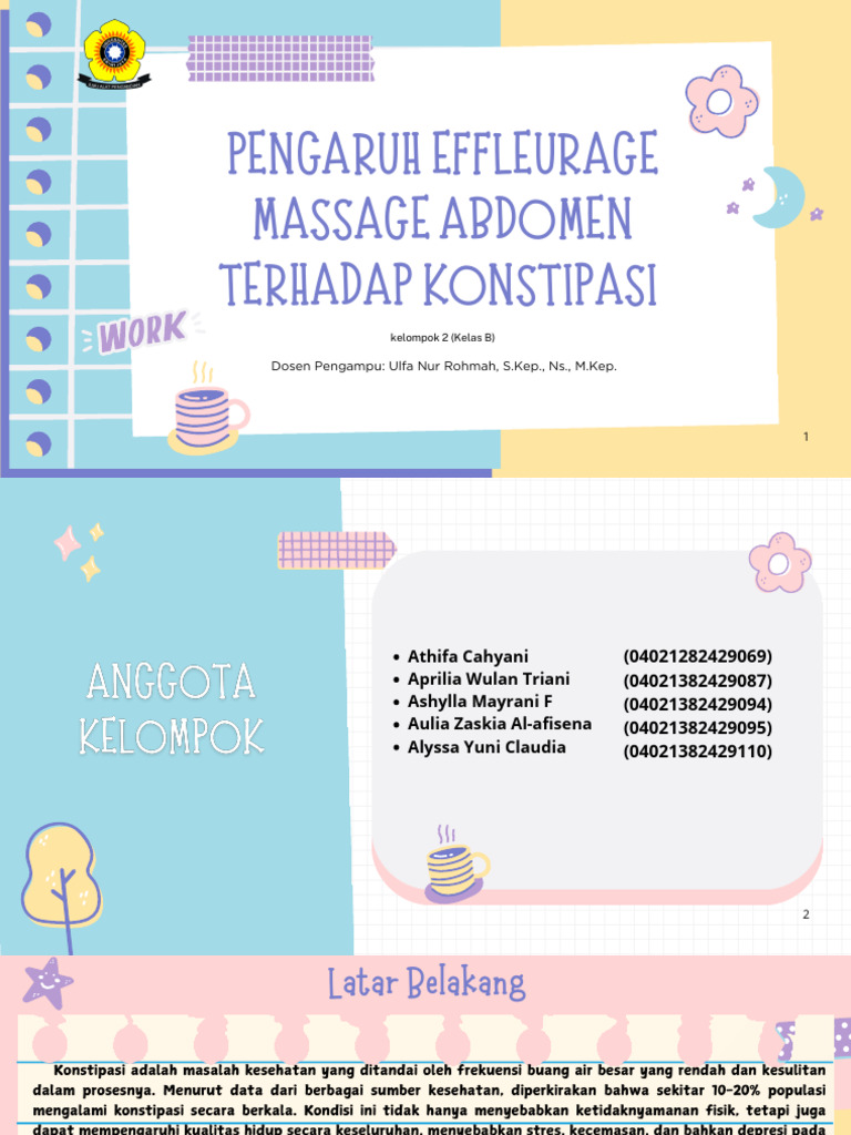 Pengaruh Effleurage Massage Abdomen Terhadap Konstipasi | PDF