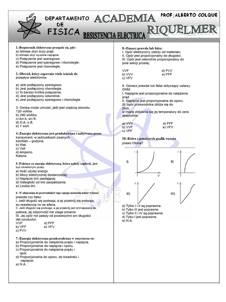 Opór Elektryczny | PDF