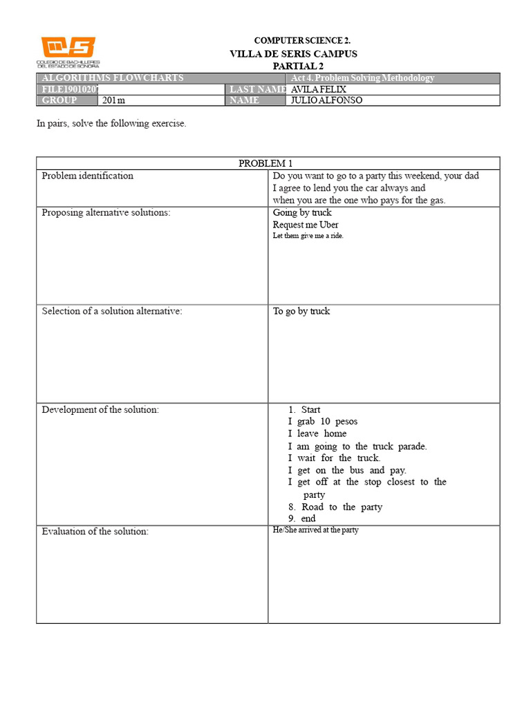 Act 4. Problem-Solving Methodology | PDF