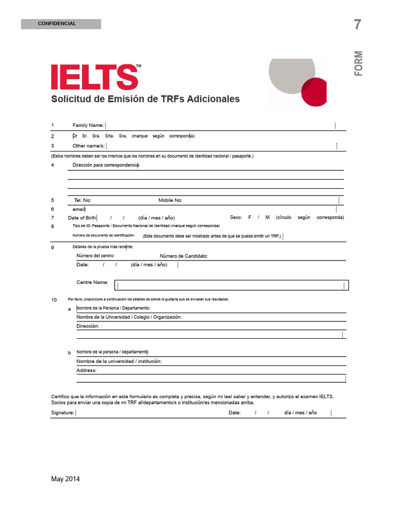 TRF Adicional | PDF | Sistema internacional de pruebas de idioma inglés
