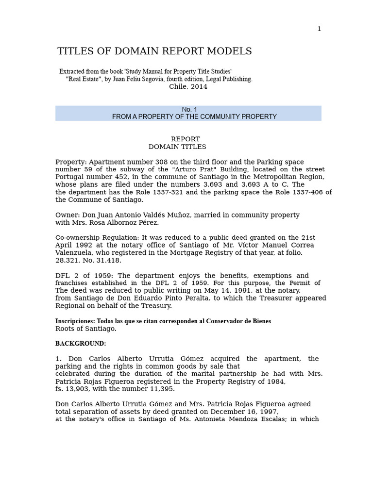 Domain Title Report for Santiago Properties | PDF | Deed | Law And ...