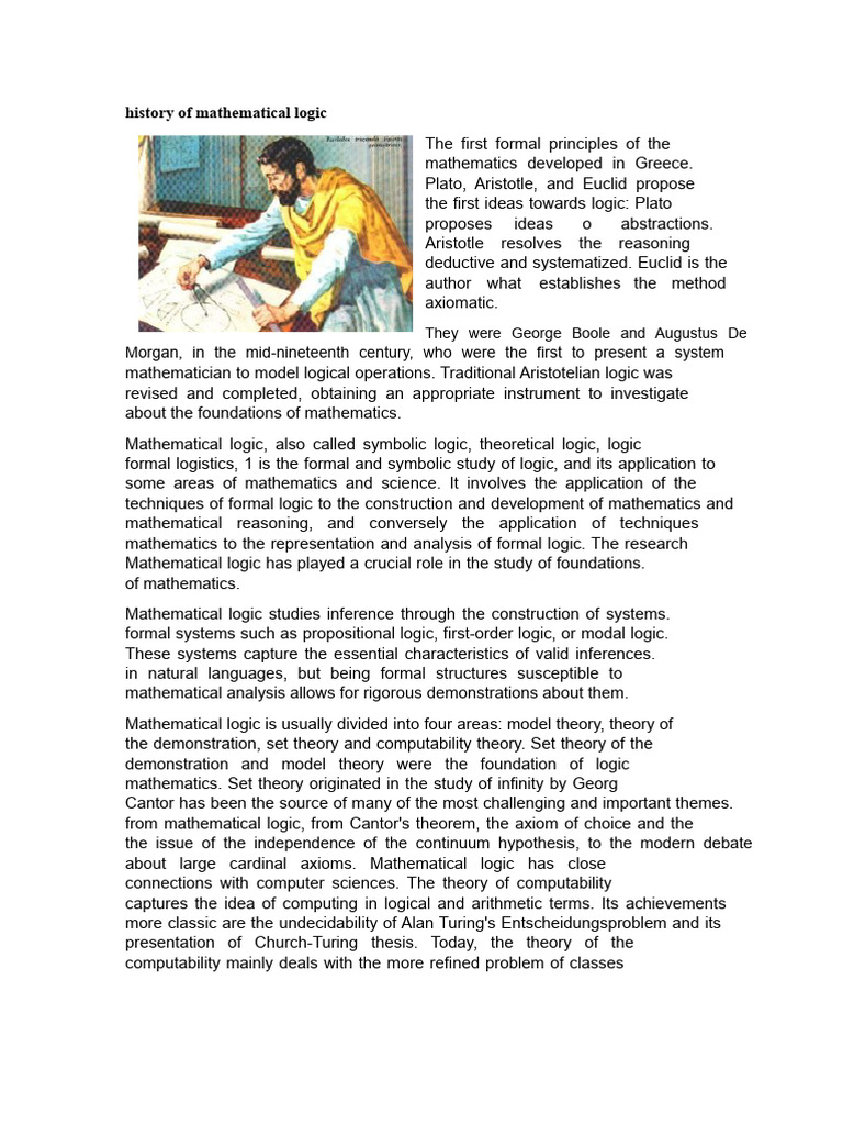 History of Mathematical Logic | PDF | Mathematical Logic | Mathematics