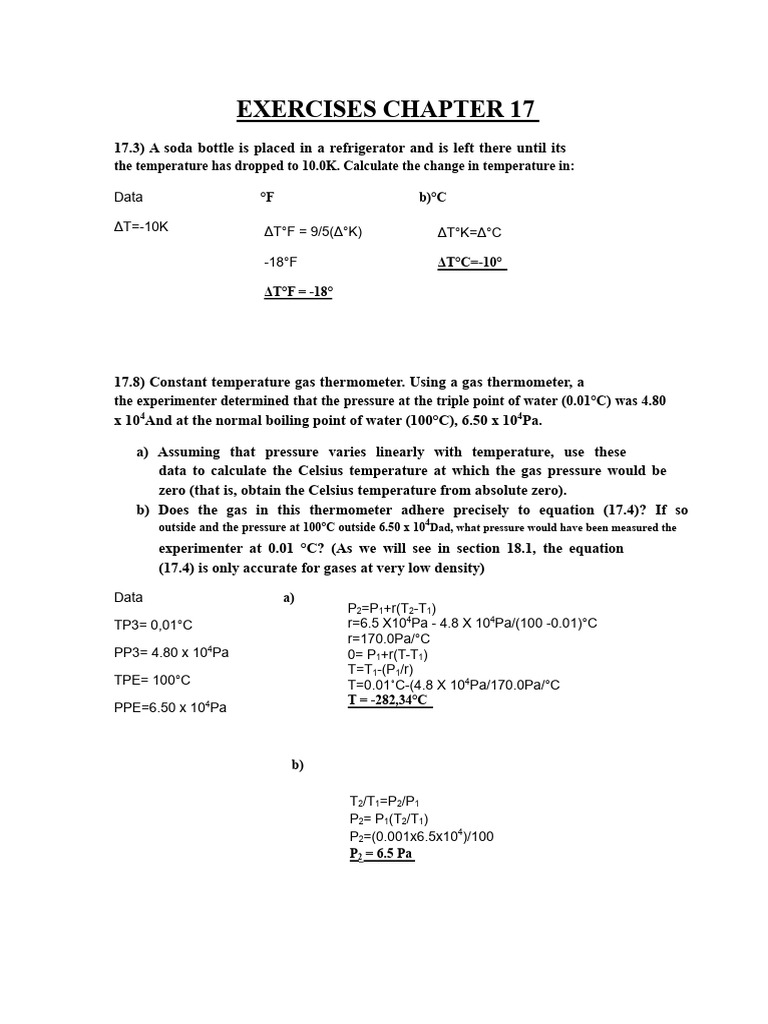 Physics Chapter 17, 18 | PDF | Gases | Temperature