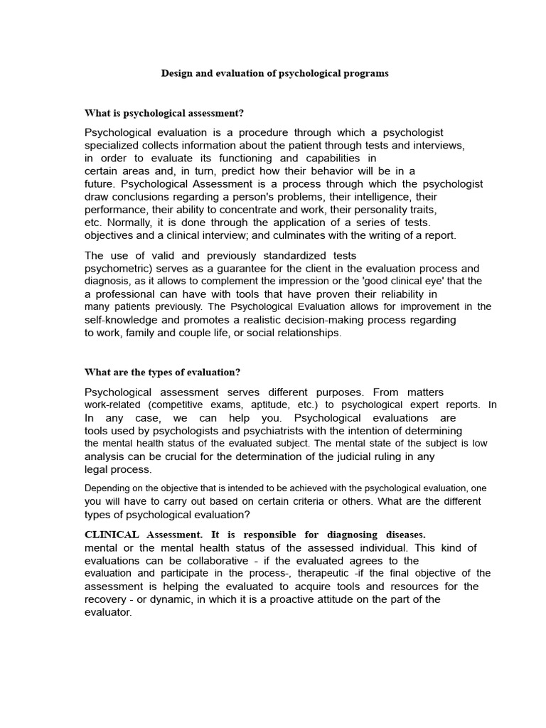 Understanding Psychological Assessment Types | PDF | Psychological ...
