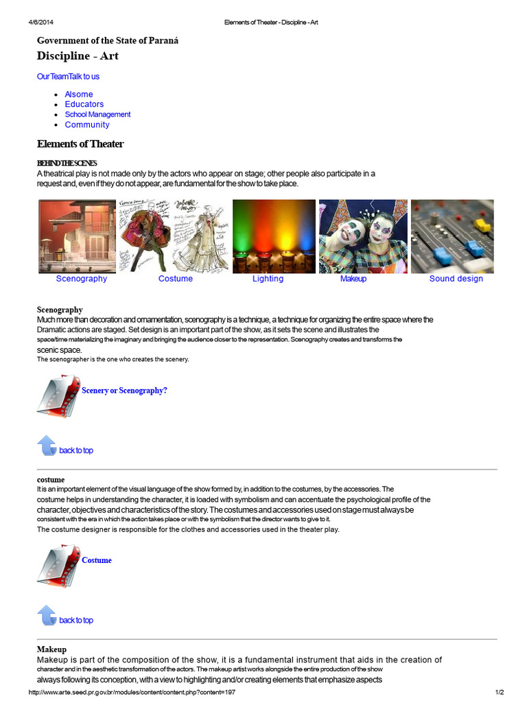 Elements of Theater - Discipline - Art | PDF | Theatre