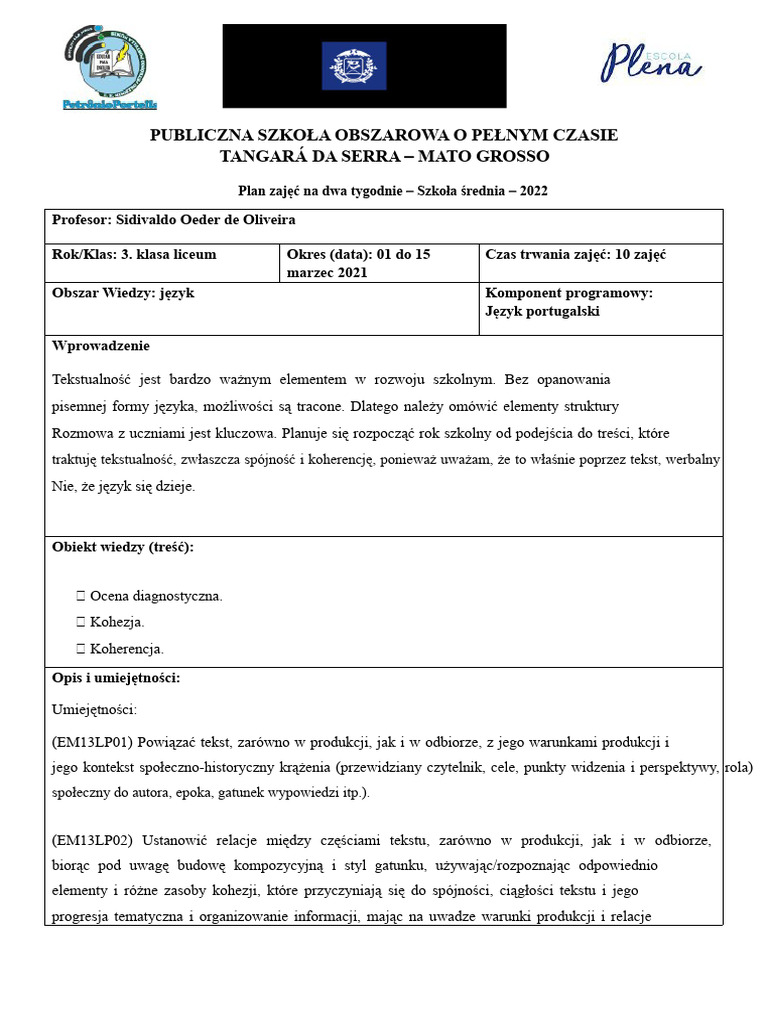 Gotowy Plan Na Dwa Tygodnie | PDF