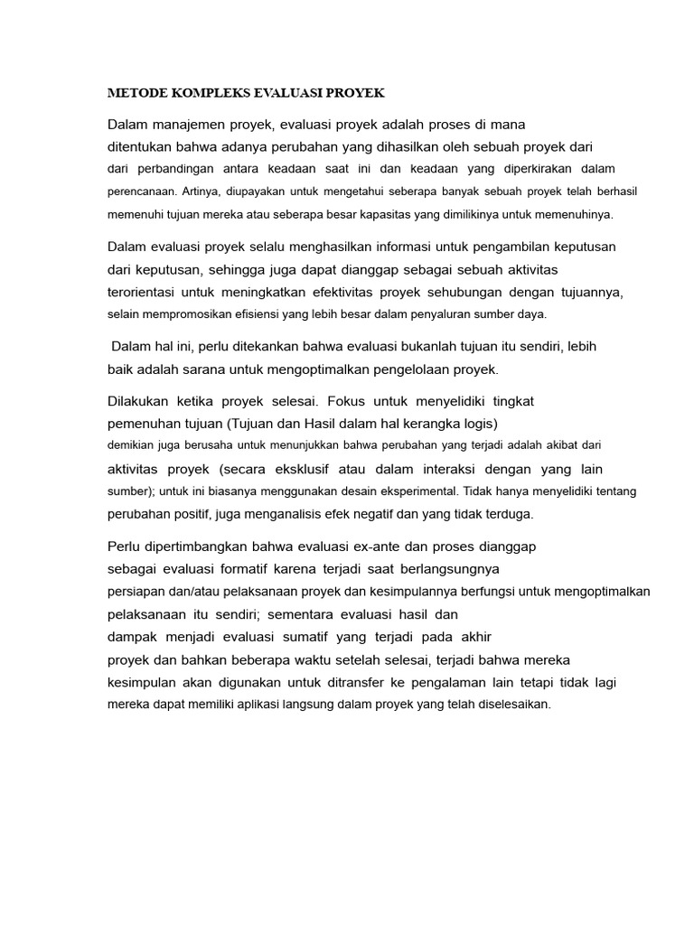 Metode Evaluasi Proyek yang Efektif | PDF