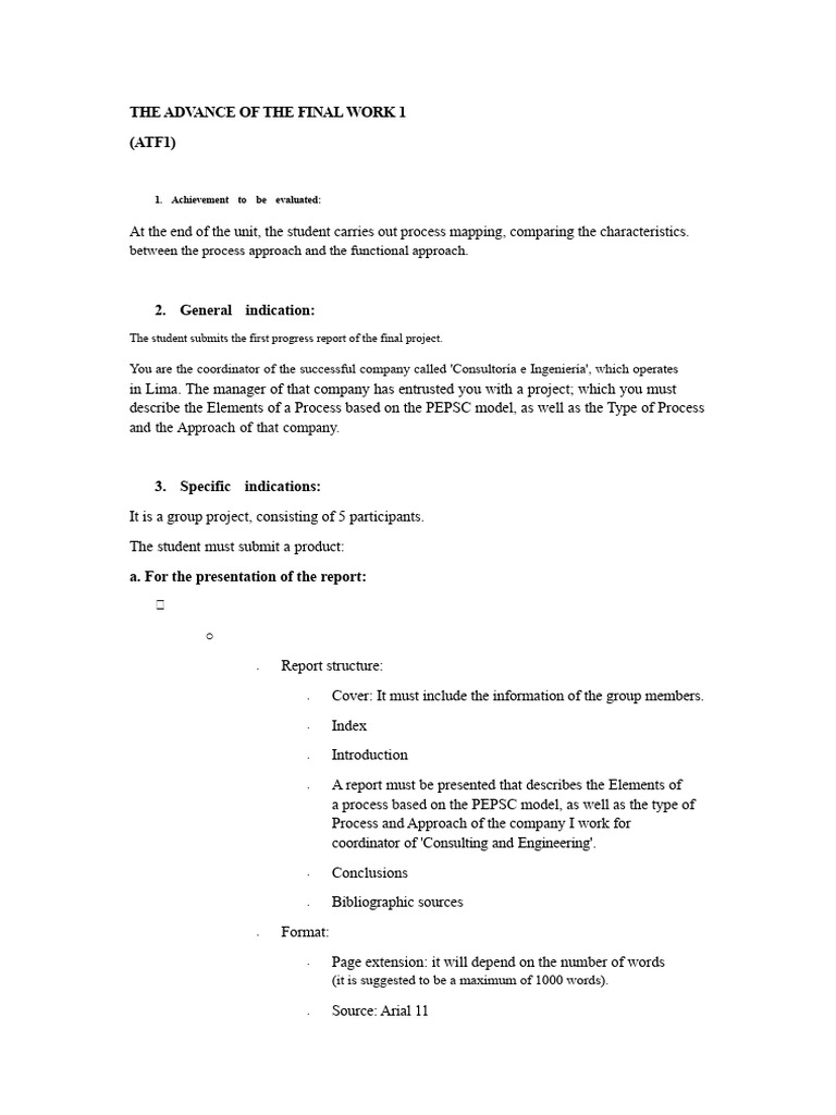 The Progress of The Final Work 1 | PDF