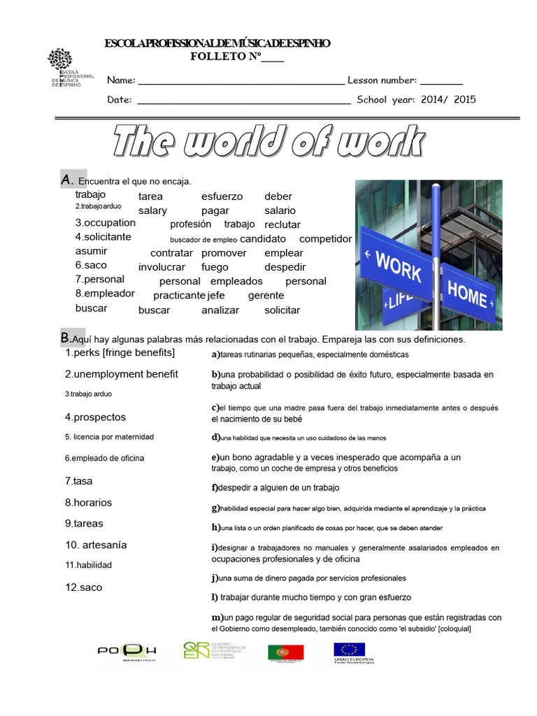 El Vocabulario Del Mundo Laboral | PDF