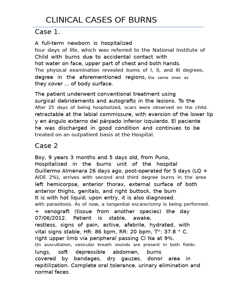 Burn Cases | PDF | Burn | Wound