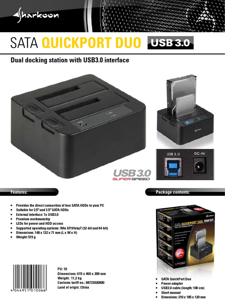 Dual SATA HDD Docking Station USB 3.0 | PDF
