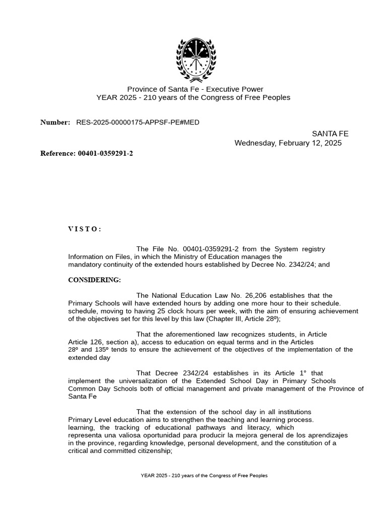 Santa Fe's Extended School Day Policy | PDF | Reading Comprehension ...