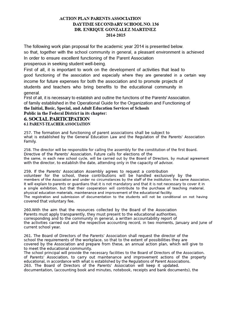 Action Plan Parents Association | PDF