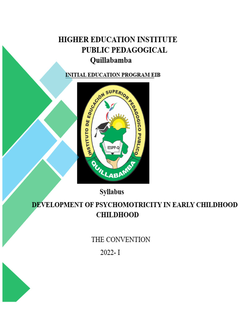 Syllabus of Psychomotricity in Early Childhood | PDF | Pedagogy | Learning