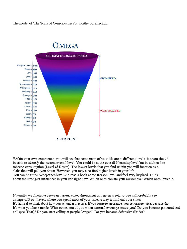 Understanding the Scale of Consciousness | PDF | Consciousness | Reason