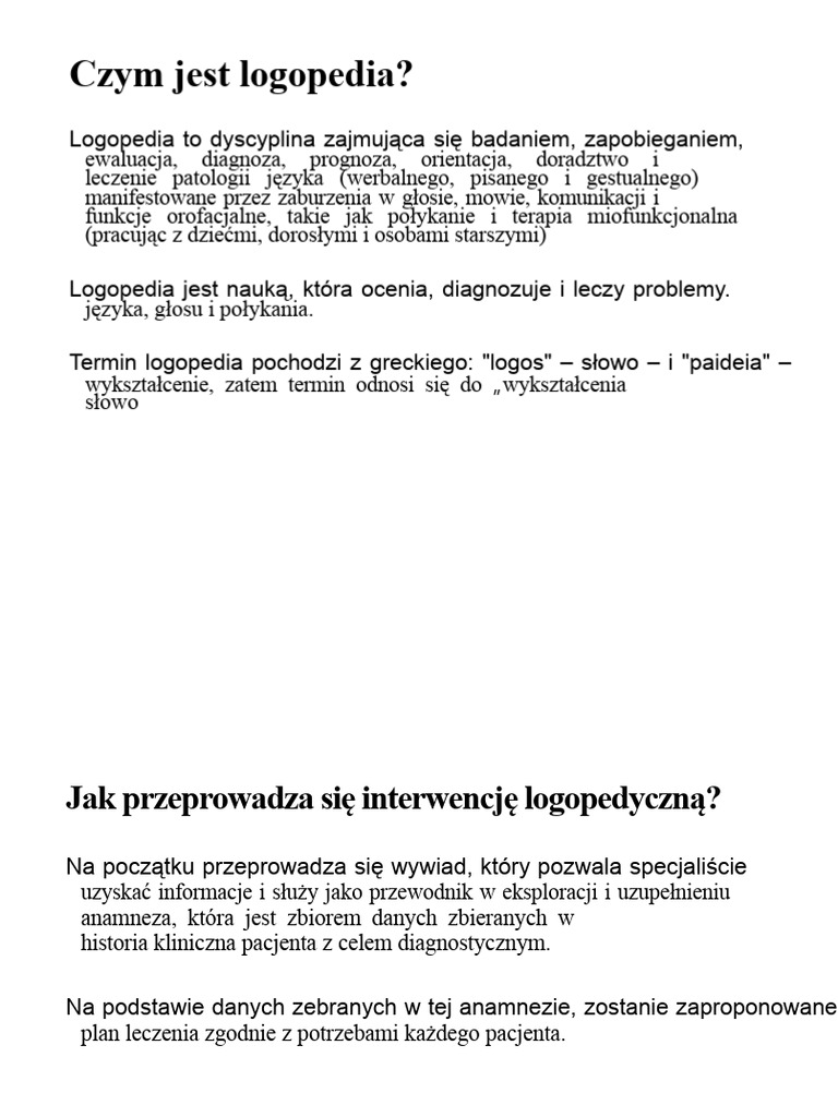 Czym Jest Logopedia? | PDF