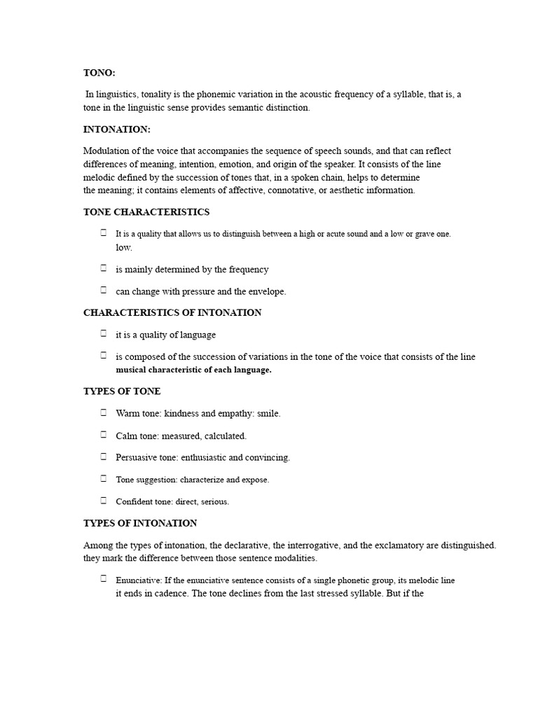 Tone and Intonation | PDF | Tone (Linguistics) | Phonetics