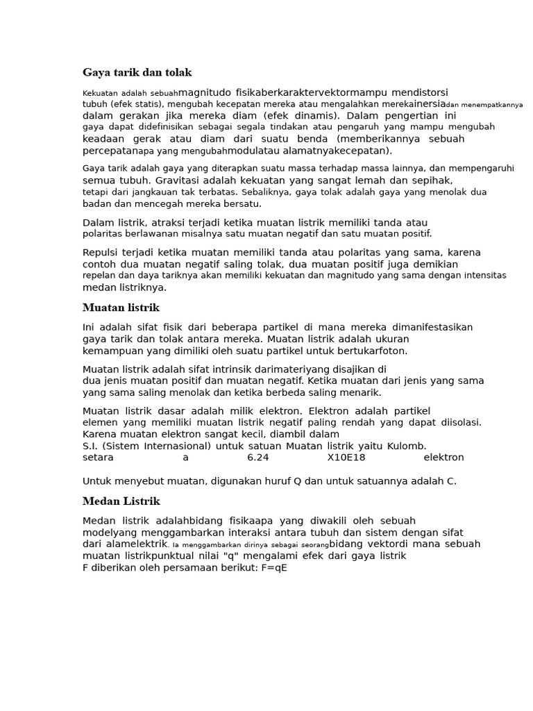 Gaya Tarik Dan Tolak | PDF