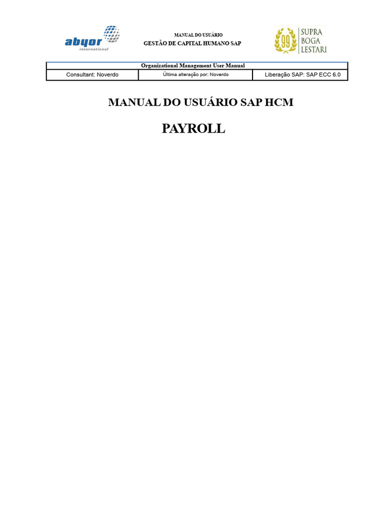 Manual do Usuário SAP HCM Gestão Organizacional | PDF | Salário | Business