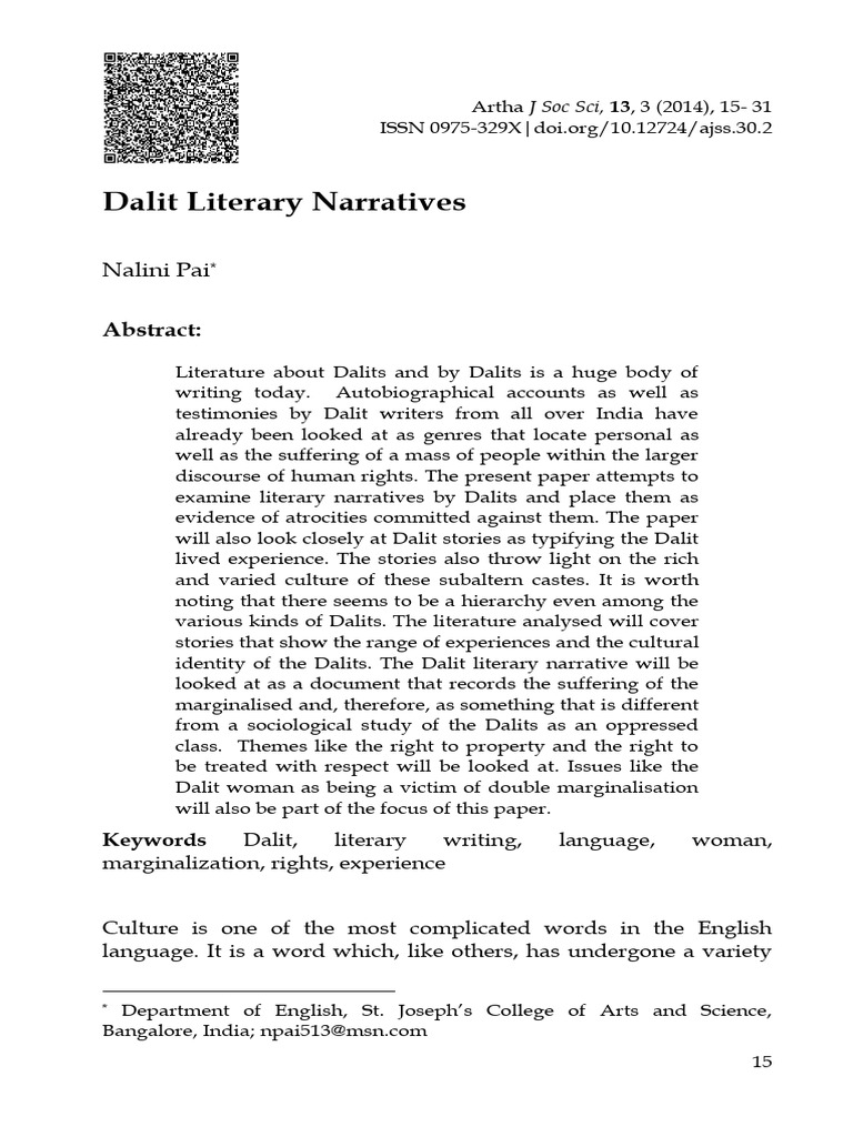 Dalit Literary Narratives | PDF | Dalit | Caste