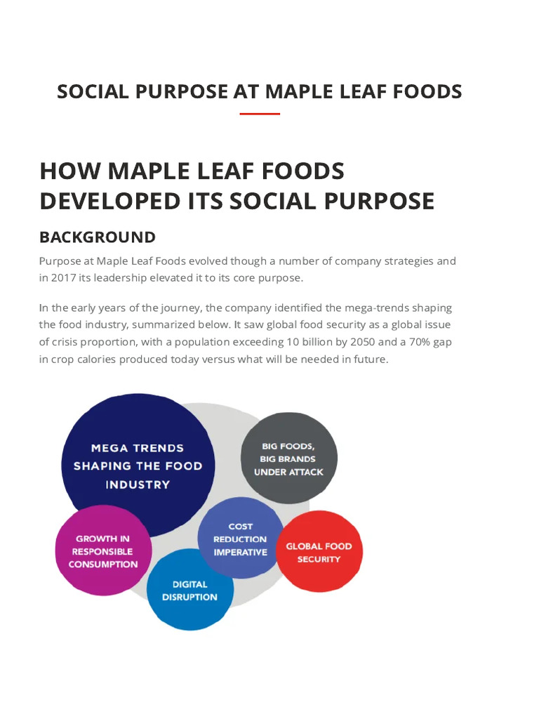 Maple Leaf Food Case Study | PDF | Strategic Management | Foods