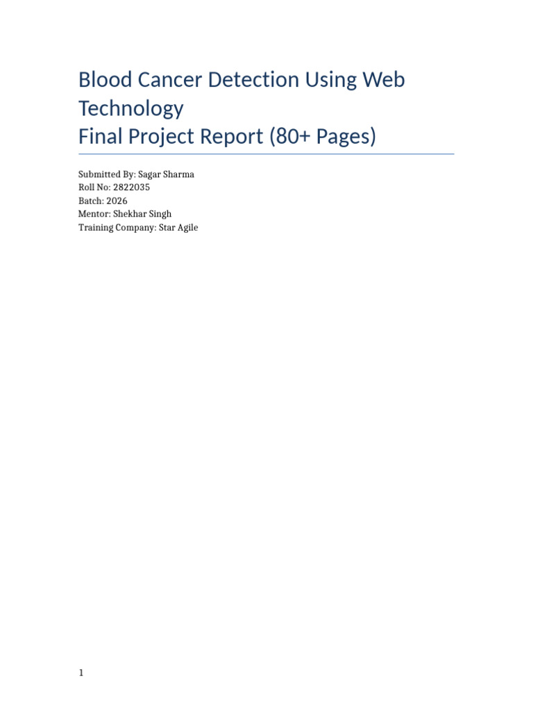 Blood Cancer Detection Web App Report | PDF | Machine Learning | Usability