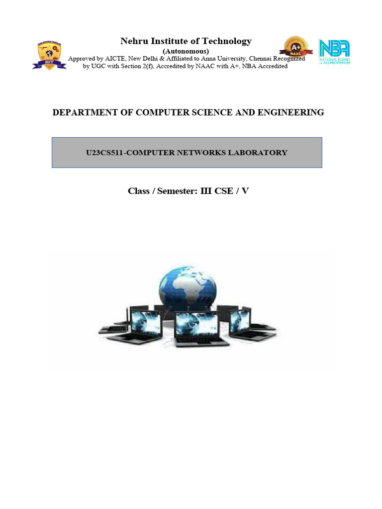 CN - labPDF FORMAT | PDF | Transmission Control Protocol | Computer Network