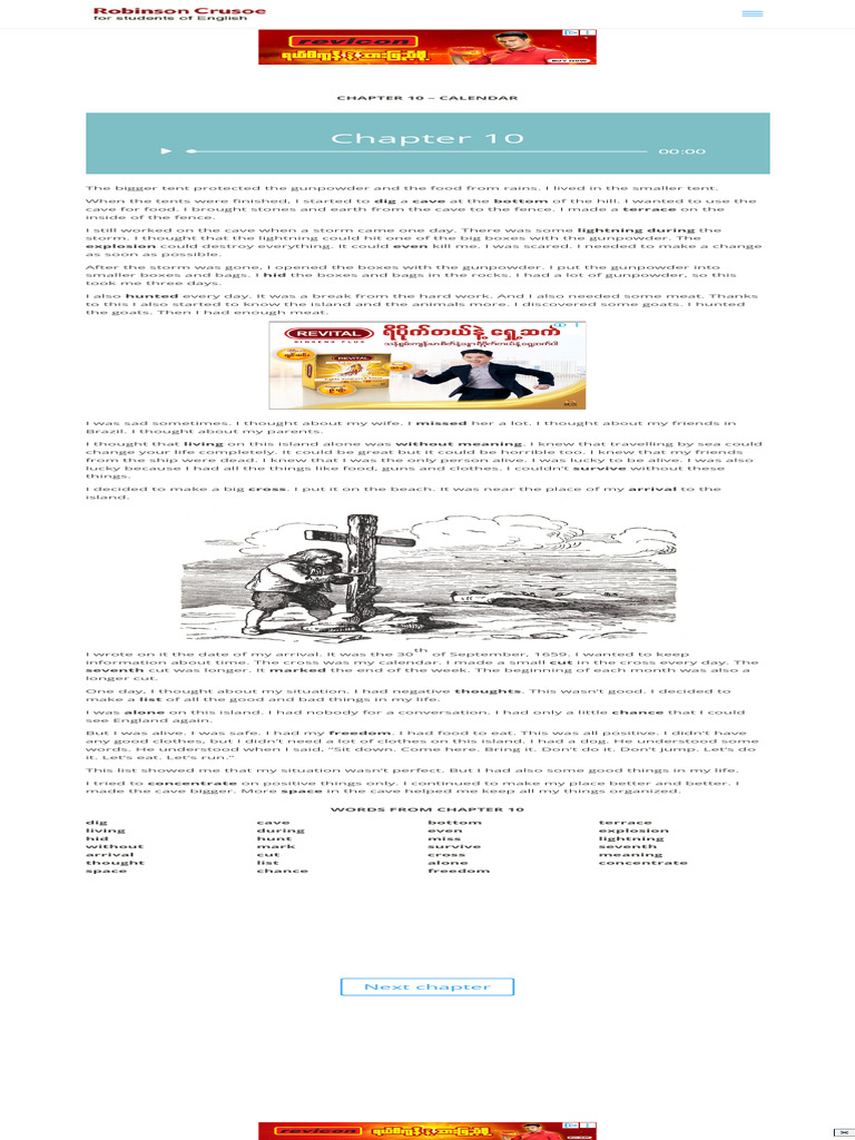 Chapter 10 L2 - Robinson Crusoe in Levels - A Book Written in ...