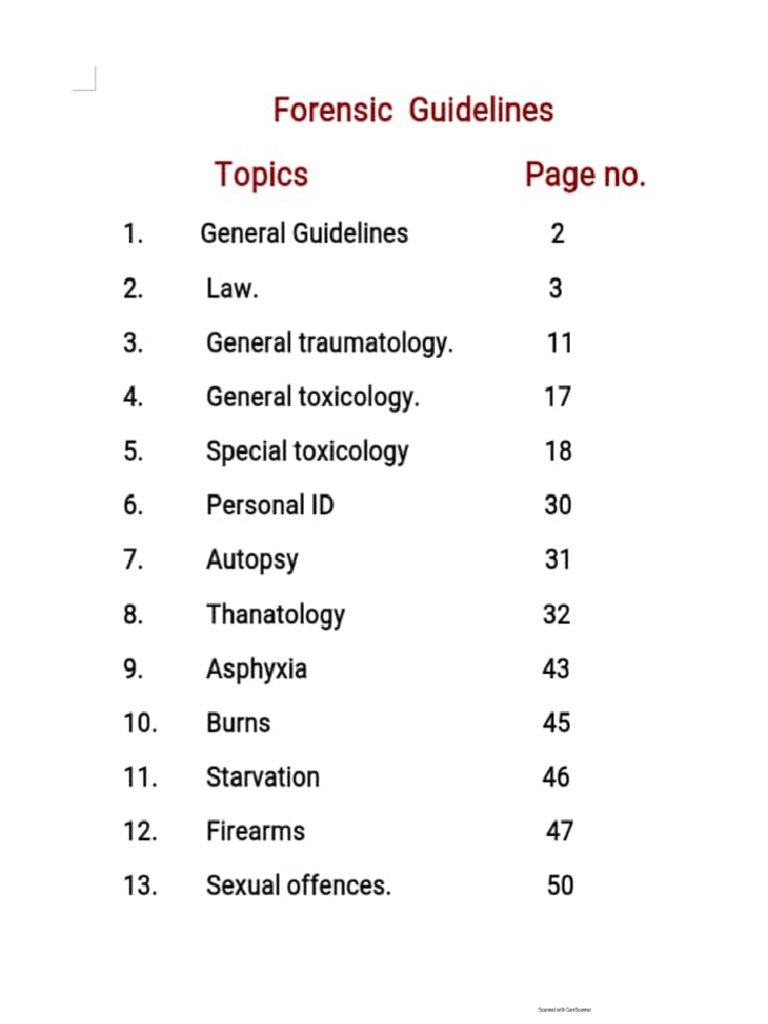 Forensic Guidelines (KEM3BIANS) | PDF