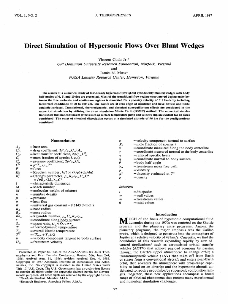 Hypersonic Flow Simulation Over Wedges | PDF | Temperature | Hypersonic ...
