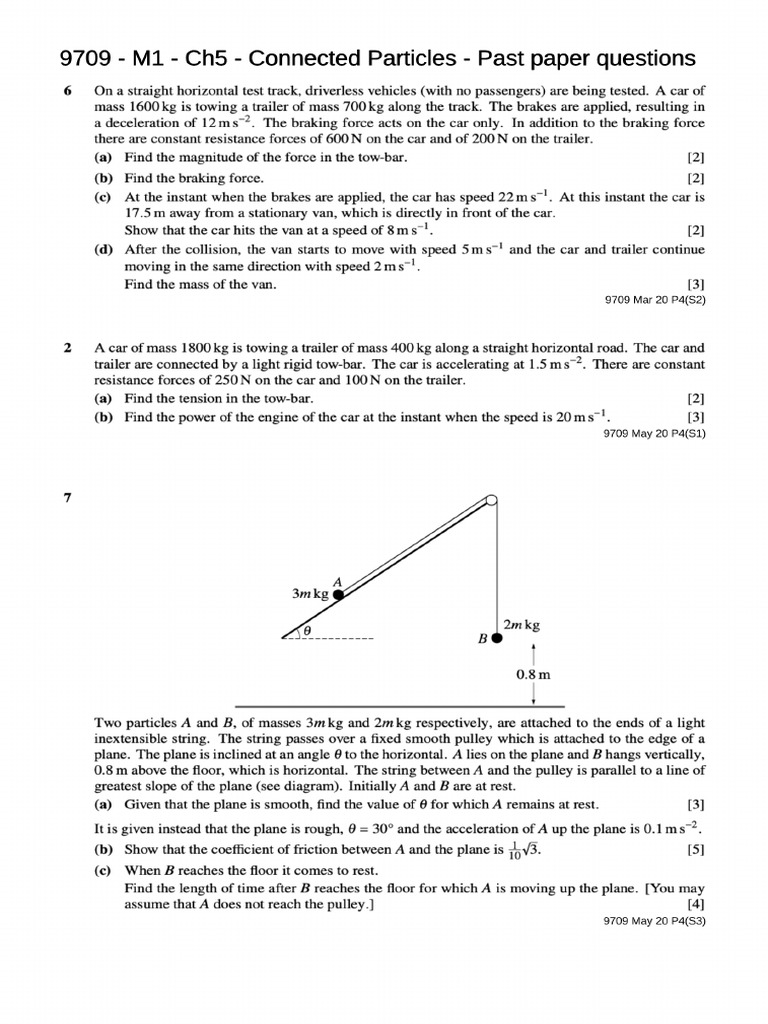 9709 M1 Ch5 Connected Particless ExamQs Worked Solutions | PDF