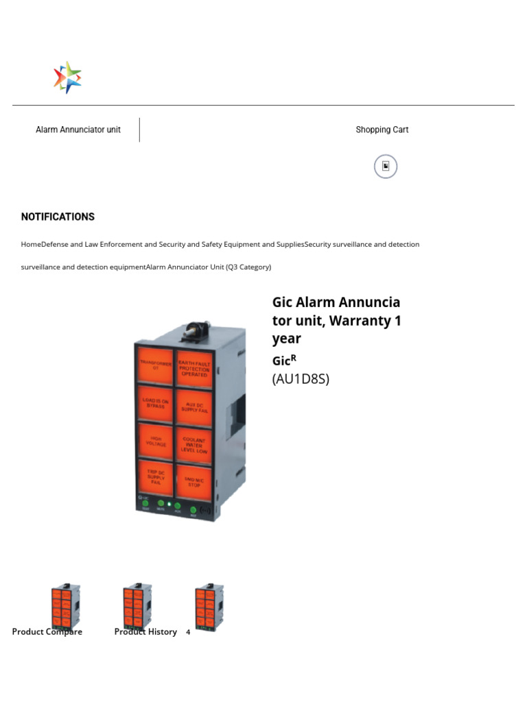 Alarm Annunciator Unit Specifications | PDF | Relay | Alternating Current
