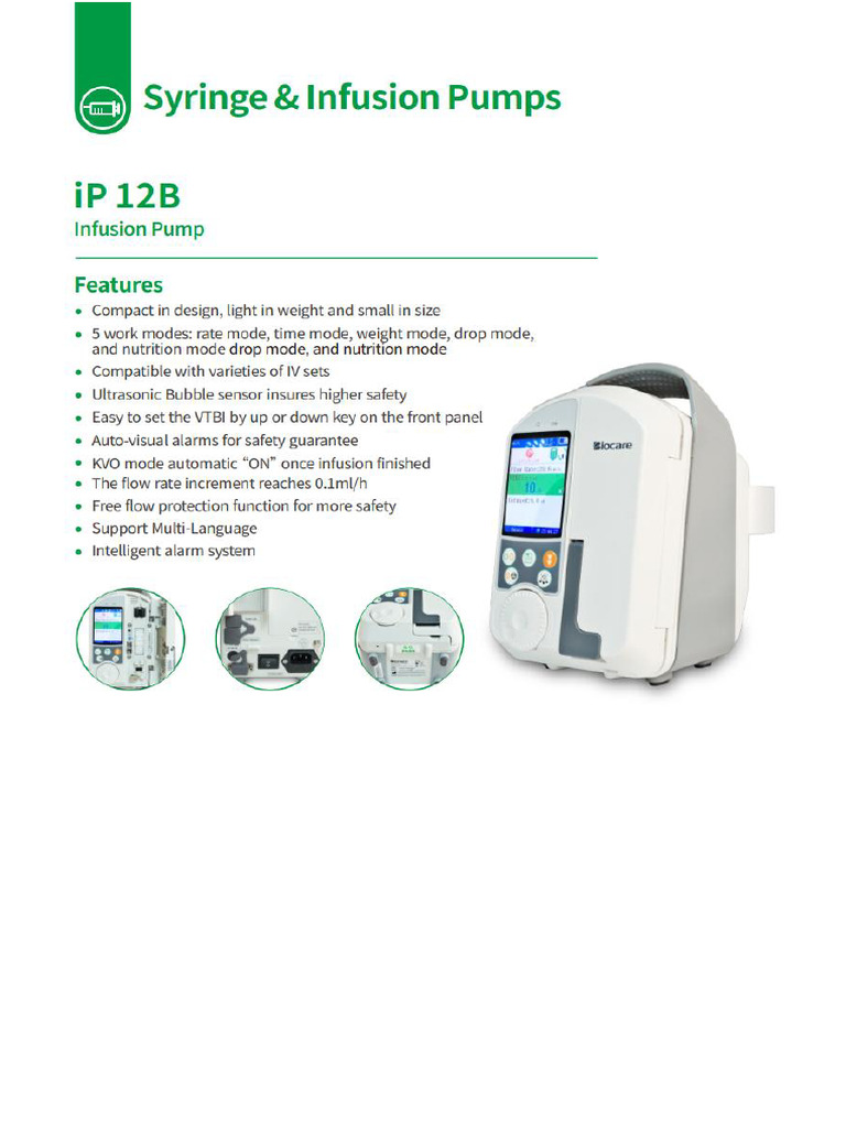 IP 12B - Infusion Pump Biocare Brochure | PDF