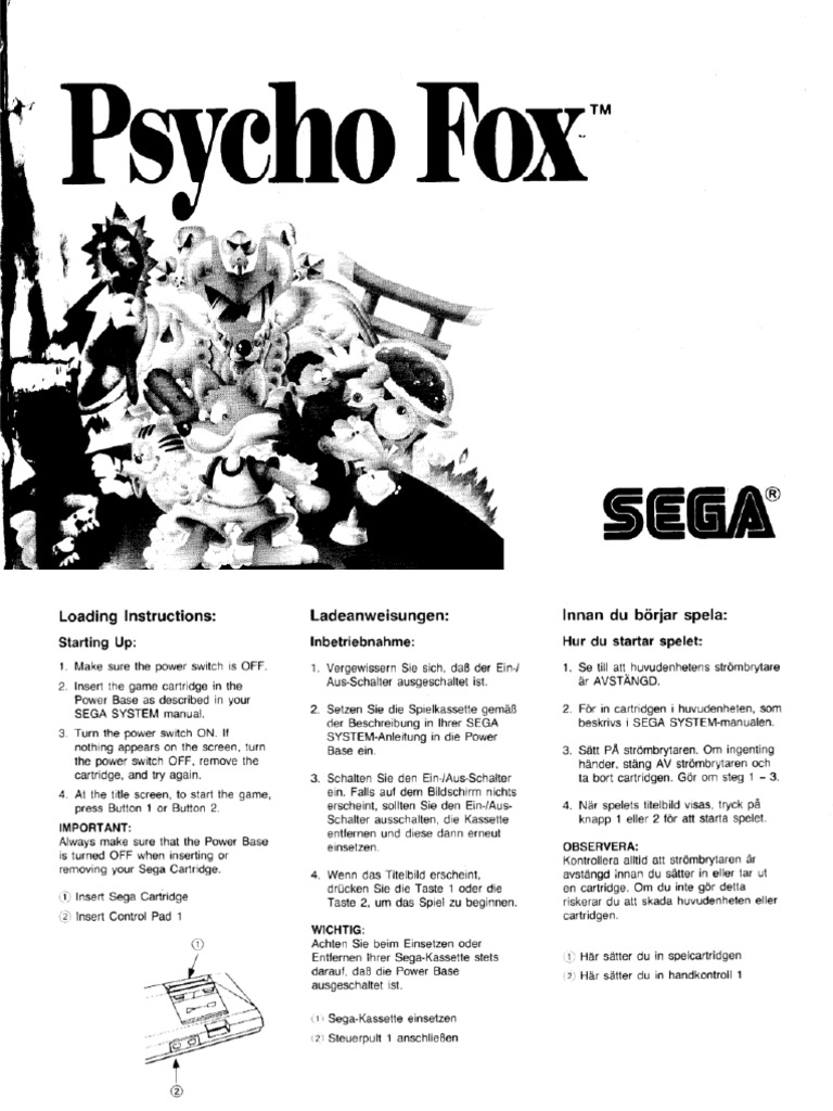 Psycho Fox (Master System) | PDF