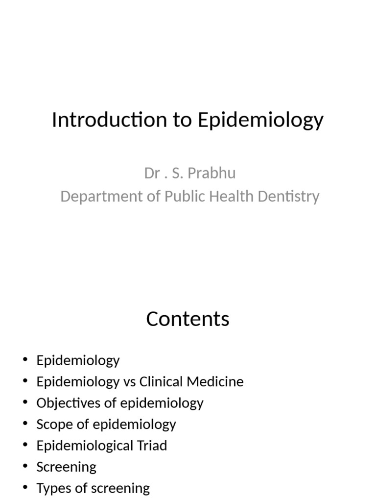 Introduction To Epidemiology | PDF