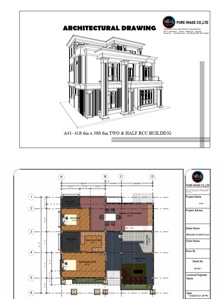 A41 40.5ft X 40.5ft Two & Half RCC Building - 1.0 3d + Archi | PDF ...