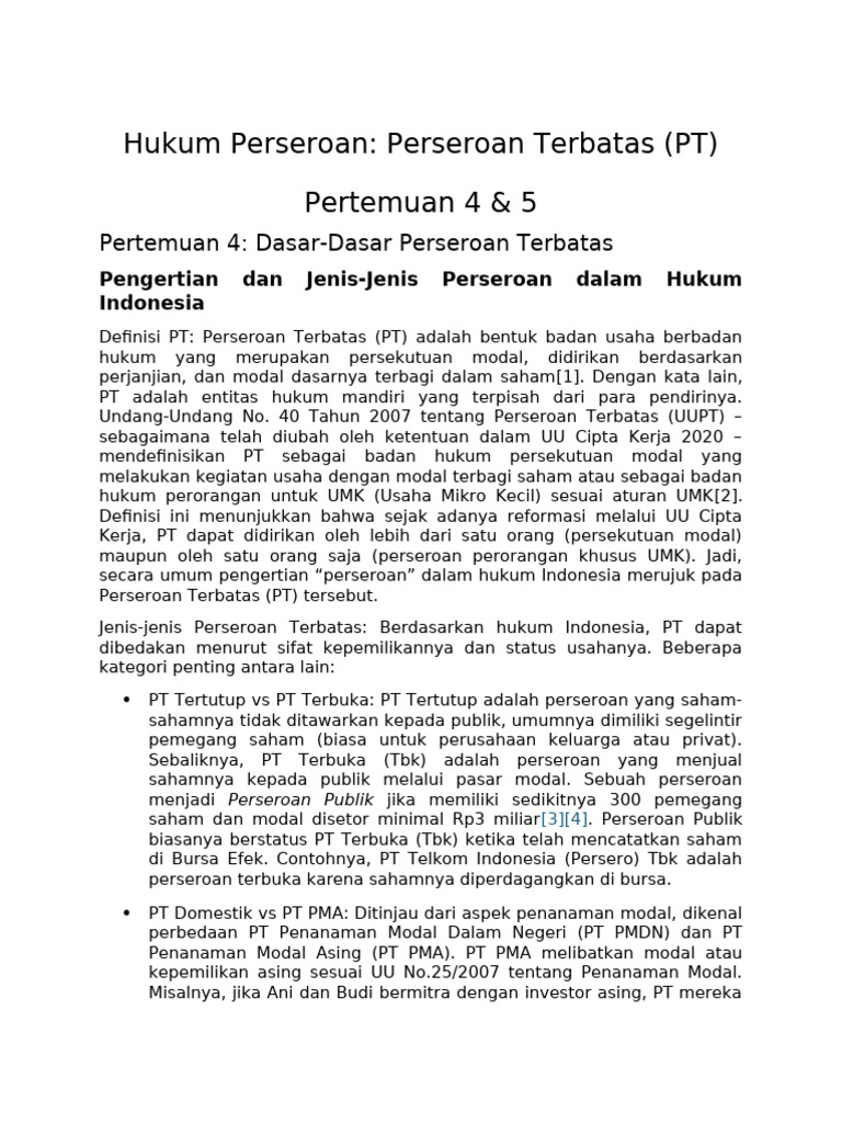 Handout Hukum Dagang Pertemuan 4 Dan 5 | PDF