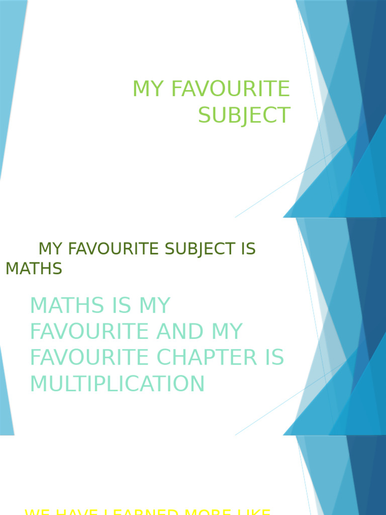 My Favourite Subjects | PDF