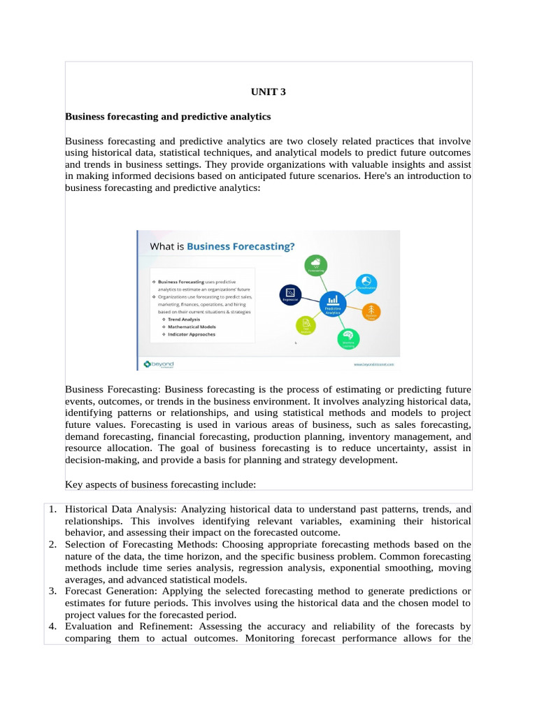 10.unit 3 | PDF | Forecasting | Predictive Analytics