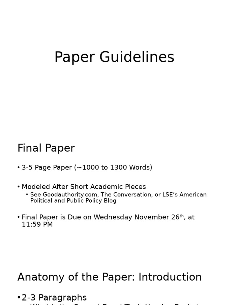 Paper Guidelines | PDF | Republican Party (United States) | American ...