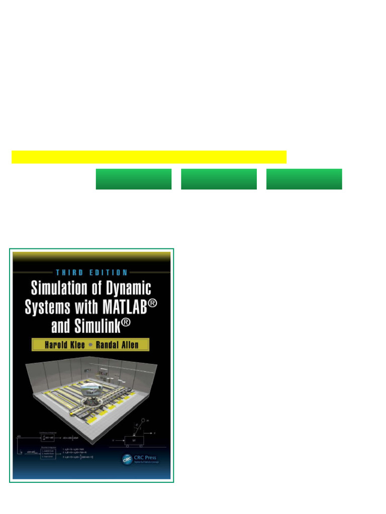 (Ebook) Simulation of Dynamic Systems with MATLAB® and Simulink® by Harold Klee, Randal Allen ...