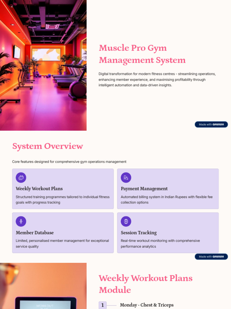 Gym Management System for Fitness Centers | PDF | Physical Fitness