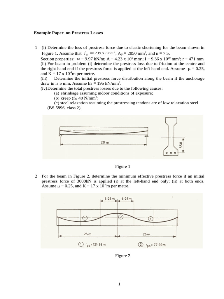 Example Paper On Prestress Losses | PDF