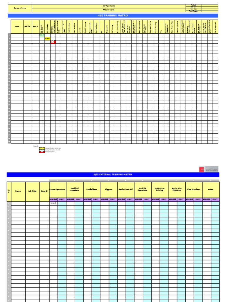 HSE Training Matrix Overview | PDF | Safety | Occupational Safety And ...
