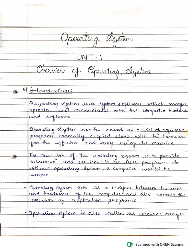 OS-Unit 1 Notes | PDF