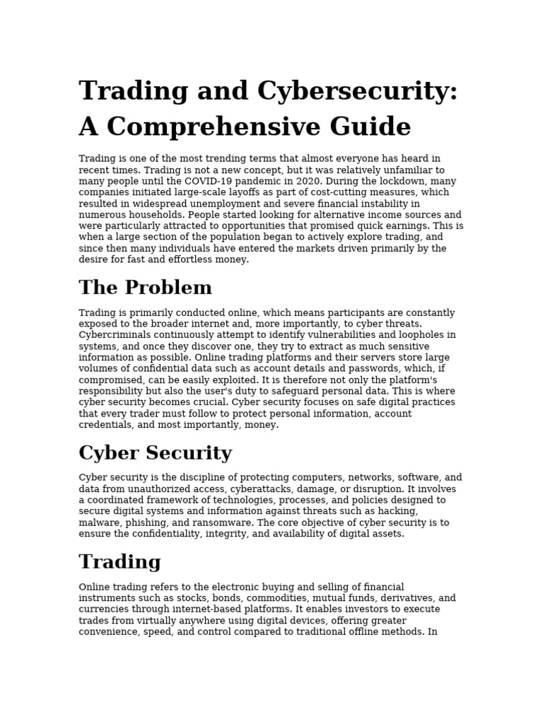 Cyber Security and Trading | PDF | Security | Computer Security